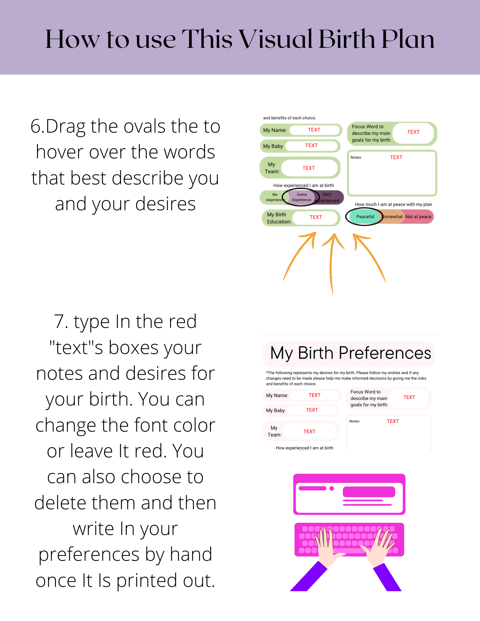 Visual Birth Plan Icons - Voices of Eve
